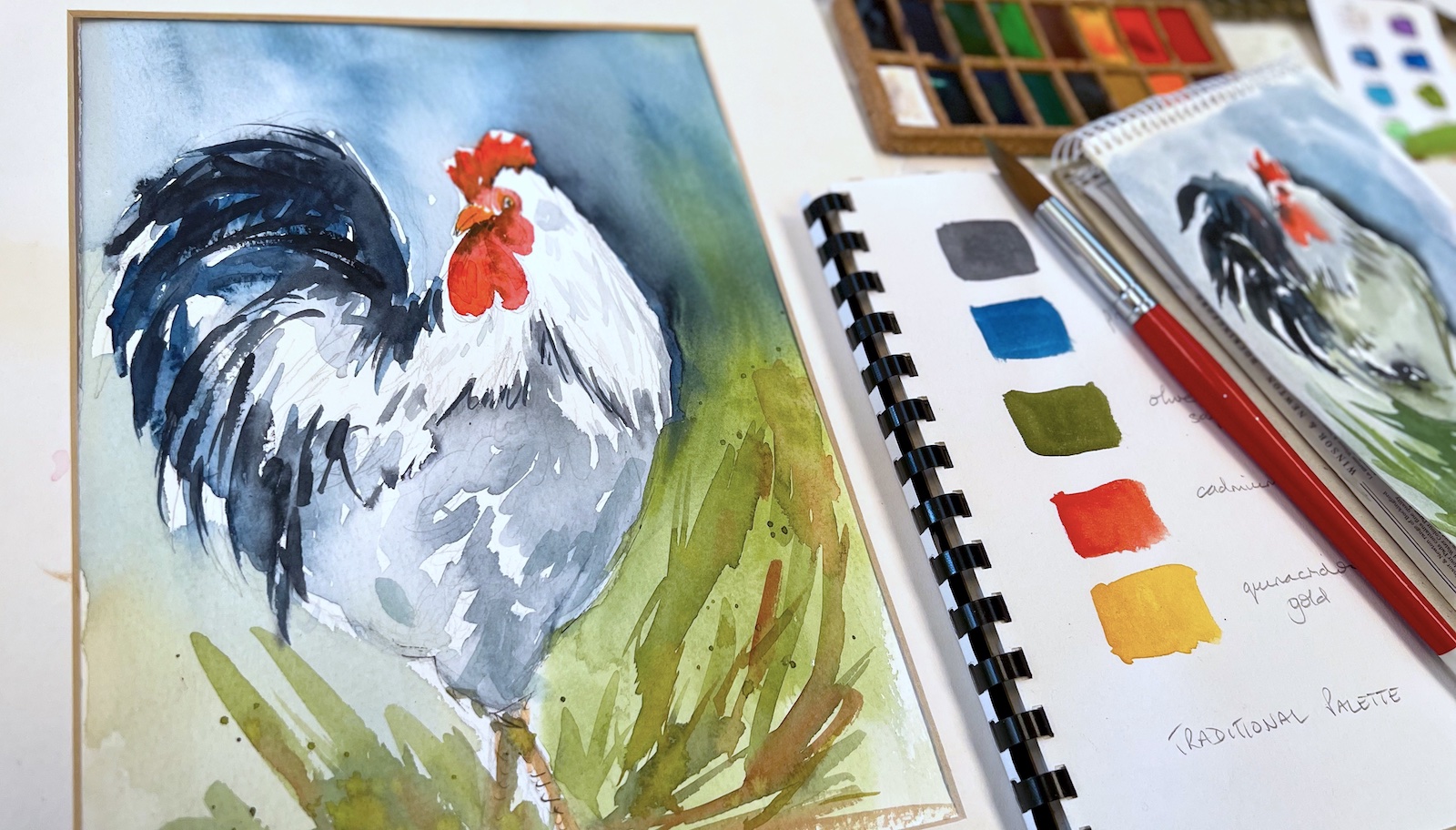 Watercolor Chickens & Roosters | Diane Antone Studio