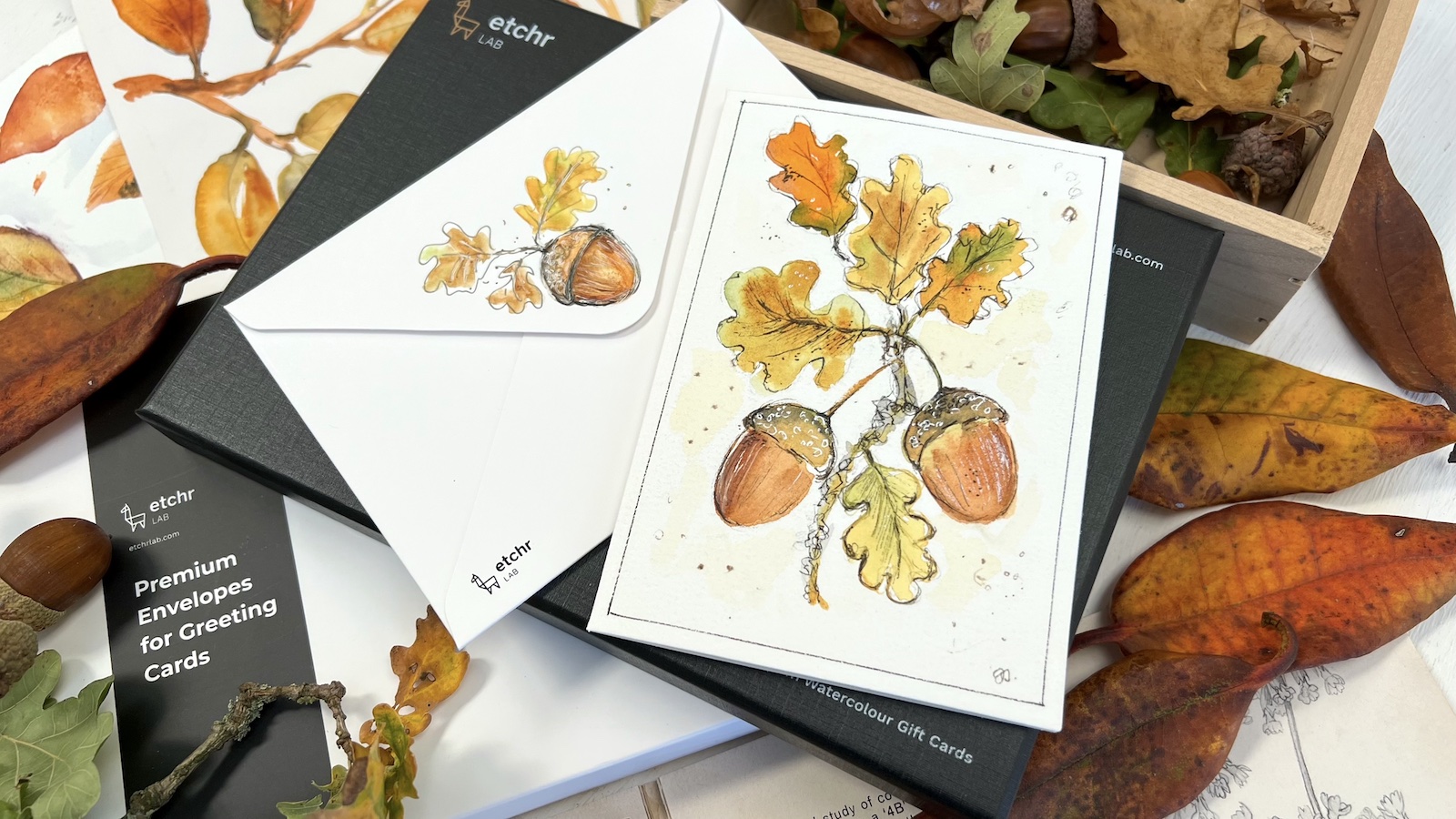 Oak Leaf Fall Greetings Card | Diane Antone Studio