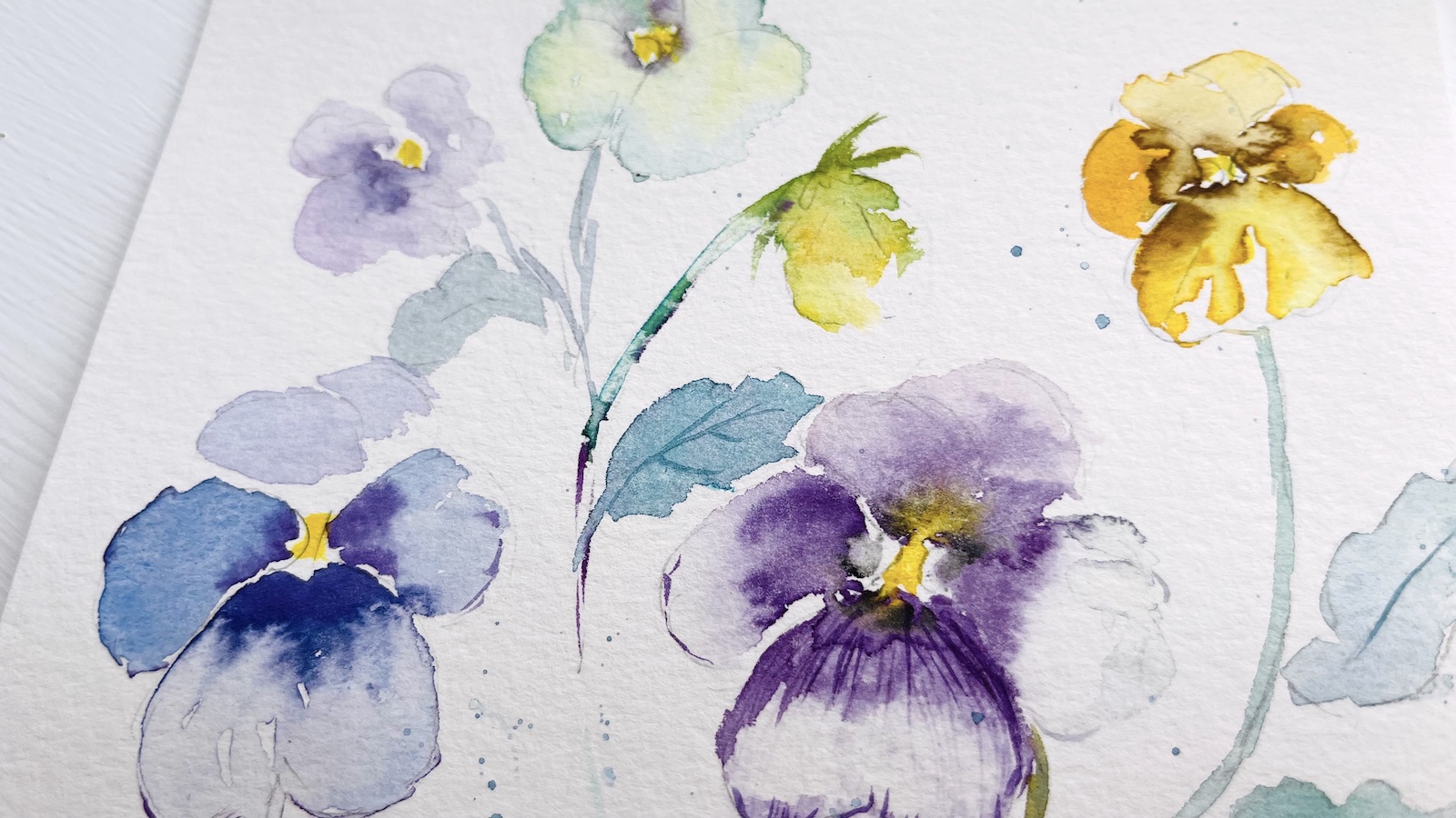 Loose Watercolor Pansies | Diane Antone Studio