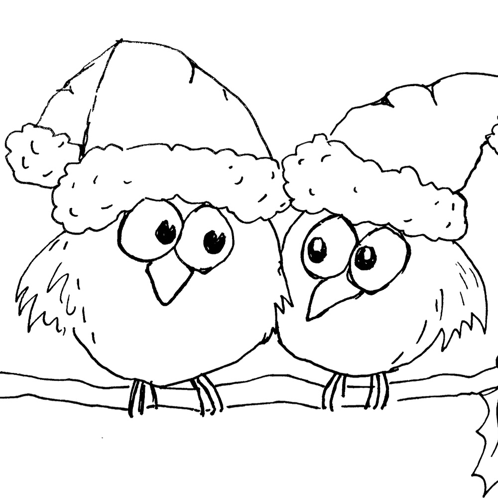 Christmas Blobby Birds Sketch | Diane Antone Studio