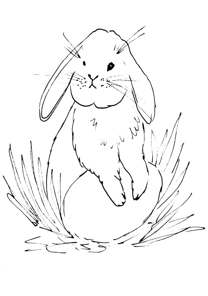 Cute Easter Bunny and Friends to paint